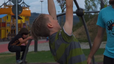 A Boy Showing His Determination To Be St... | Stock Video | Pond5