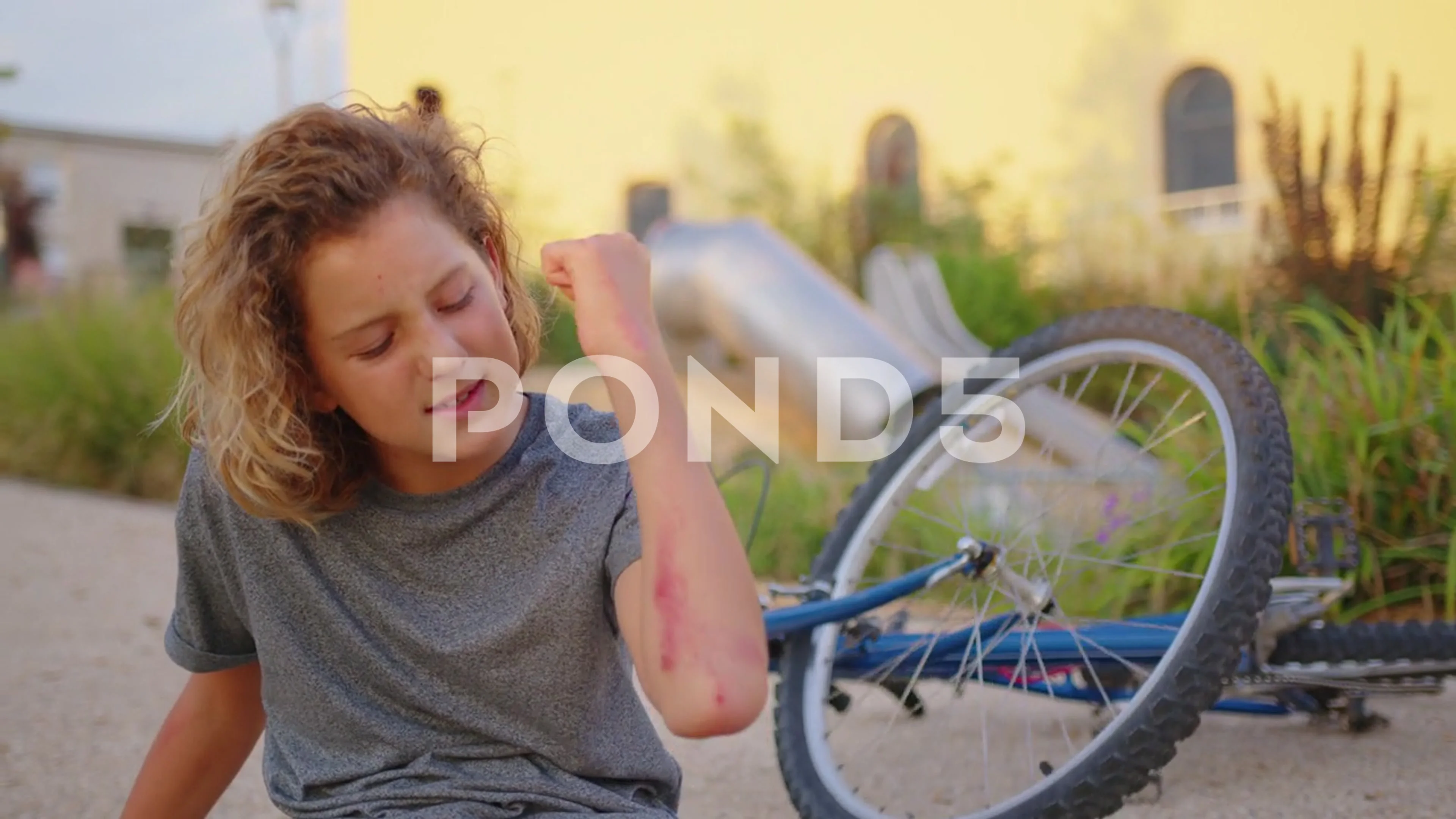 Little Girl Falling Off Bike