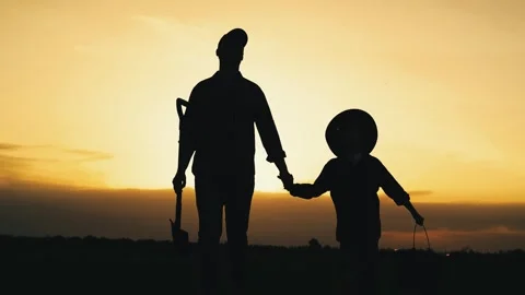 boy son child father tree shovel plant f... | Stock Video | Pond5