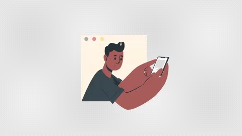 After Effects: Boy using mobile phone animation #235901272