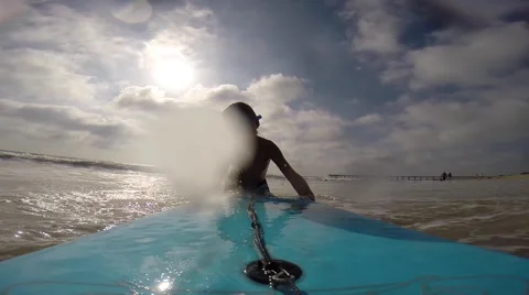A boy wears goggles while going body boa... | Stock Video | Pond5