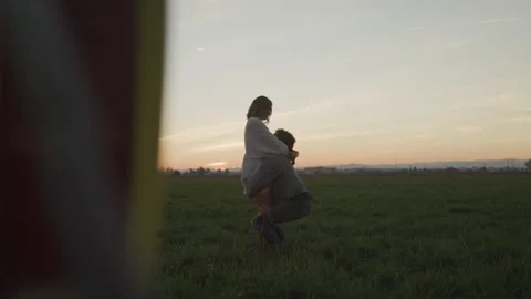 Boyfriend Picking His Girlfriend up Flir... | Stock Video | Pond5