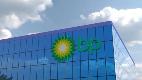 BP plc Enterprise Logo Displayed on Glas... | Stock Video | Pond5