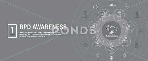 BPD - Borderline Personality Disorder icon set and web header banner ...