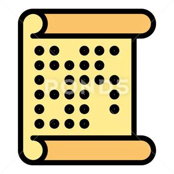 Braille paper text icon color outline vector: Royalty Free #164087374