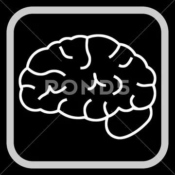 Brain in frame, illustration on black background Stock Photo #262113860