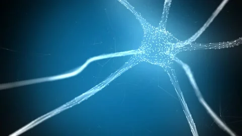 Brain neuron cell on blue artistic artif... | Stock Video | Pond5