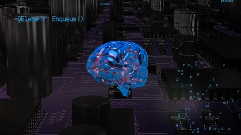 Brain with program codes and a backgroun... | Stock Video | Pond5