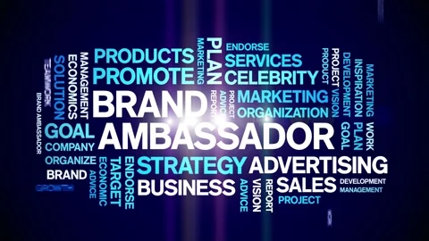 Brand Ambassador animated word cloud,ani... | Stock Video | Pond5