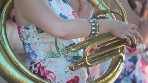 Woman Blowing Tuba Stock Video Footage | Royalty Free Woman Blowing ...