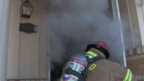 Firefighters On Burning Home Stock Footage ~ Royalty Free Stock Videos ...