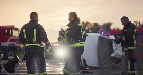 Brave Firefighters Team Walking to the C... | Stock Video | Pond5