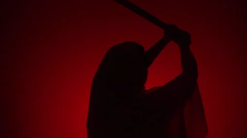 Brave shadow woman warrior with a japane... | Stock Video | Pond5