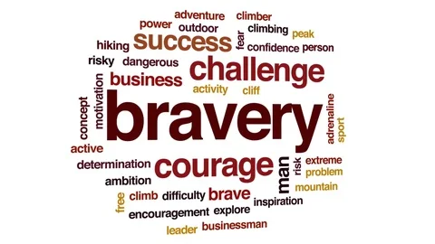 Bravery animated word cloud, text design... | Stock Video | Pond5