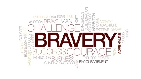 Bravery animated word cloud, text design... | Stock Video | Pond5