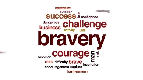 Bravery animated word cloud, text design... | Stock Video | Pond5