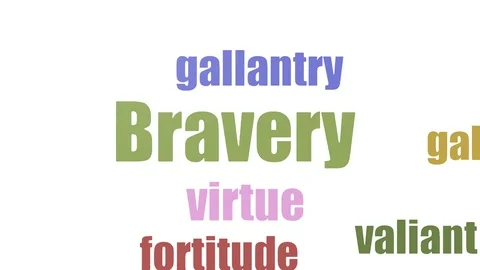 Bravery Word Cloud Animated Isolated On ... | Stock Video | Pond5