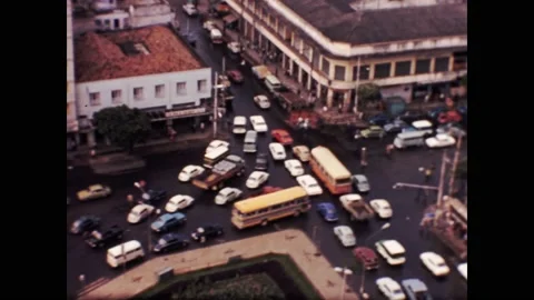 Brazil 1970s, Aerial view of intersectio... | Stock Video | Pond5