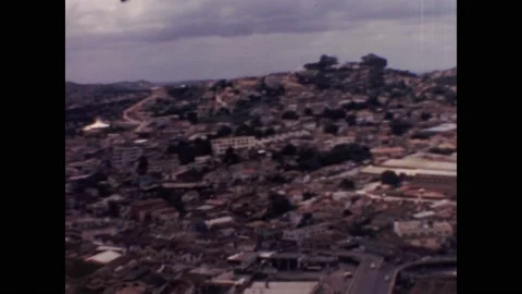 Brazil 1970s, Daytime aerial view of a c... | Stock Video | Pond5