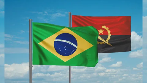 Brazil and Angola national flag | Stock Video | Pond5