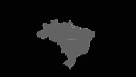 Brazil animated map with alpha channel. | Stock Video | Pond5