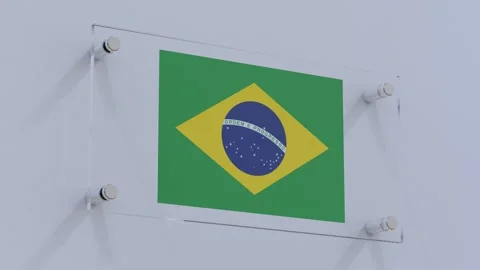 Brazil Bold Flag Logo on Wall Plate with... | Stock Video | Pond5