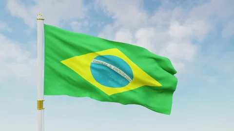Brazil flag 3d rendering | Stock Video | Pond5