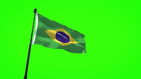 Brazil Flag Green Screen with 4K Resolut... | Stock Video | Pond5