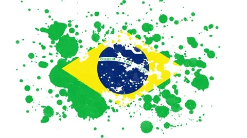 Brazil Flag Reveal With Paint Brush Spla... | Stock Video | Pond5