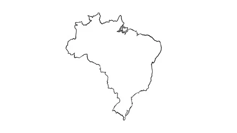 Brazil - Hand-Drawn Map Animation | Stock Video | Pond5