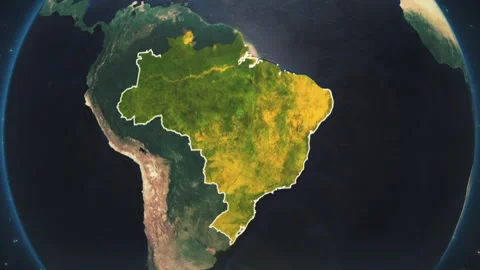 Brazil Map On Earth Globe | Stock Video | Pond5