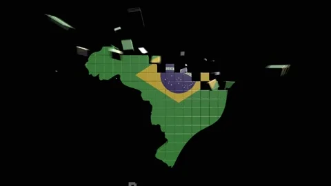 Brazil Map Showing Up Intro By Regions 4... | Stock Video | Pond5