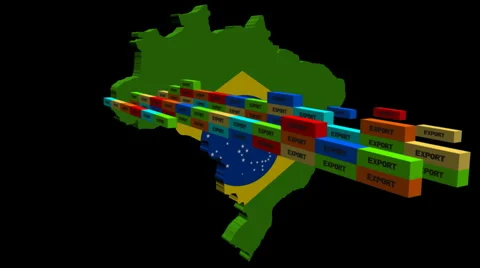 Brazil map with stacks of containers ani... | Stock Video | Pond5