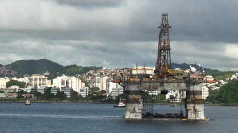 Brazil - Oil Rig In Rio de Janeiro | Stock Video | Pond5