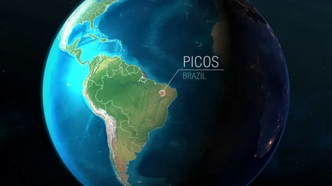 Brazil - Picos - Zooming from space to c... | Stock Video | Pond5