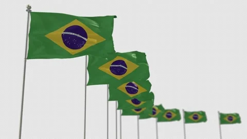 Brazil Row Of Flags Animation Include A... | Stock Video | Pond5
