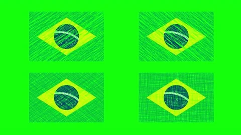 Brazil Scribble Animation on Green Scree... | Stock Video | Pond5