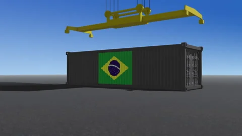 Brazil shipping container crane loop | Stock Video | Pond5