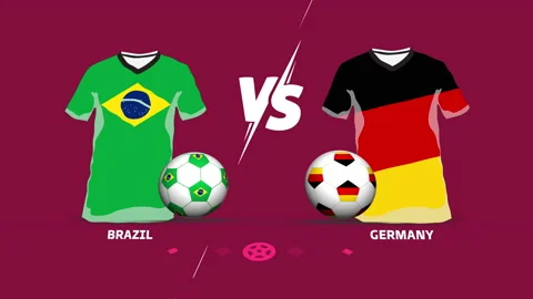 Brazil vs Germany soccer ball match intr... | Stock Video | Pond5