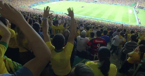 Brazilian crowd celebrating at final mat... | Stock Video | Pond5
