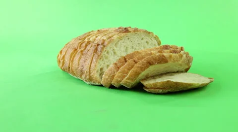 bread turning on green screen | Stock Video | Pond5