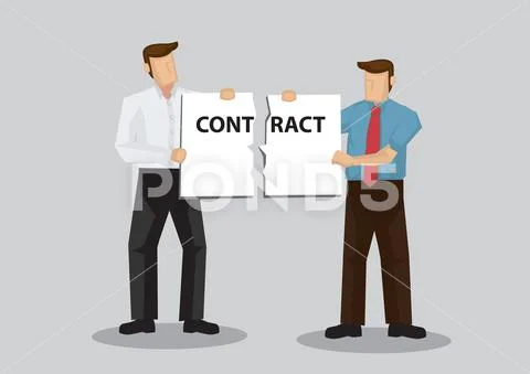 Break a Contract Metaphor Cartoon Vector Illustration Illustration ...