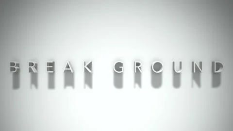 break ground 3D title animation white te... | Stock Video | Pond5