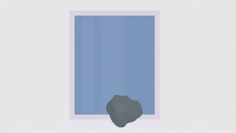 Break the window. Animation of throwing ... | Stock Video | Pond5