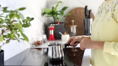 Breakfast coffee concept. Process of mak... | Stock Video | Pond5