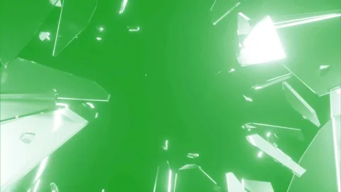 Breaking glass motion graphics with gree... | Stock Video | Pond5