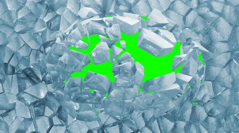 Breaking Ice with Green Screen | Stock Video | Pond5