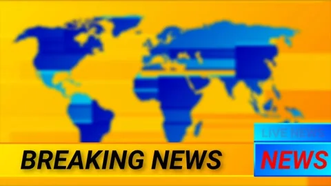 breaking news animation on world map bac... | Stock Video | Pond5