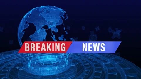 Breaking news banner in front of a digit... | Stock Video | Pond5