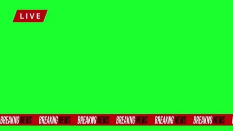Breaking news broadcast template on gree... | Stock Video | Pond5